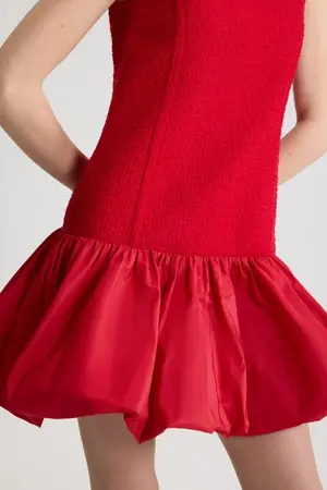 PATOU Tweed Bubble-hem Dress