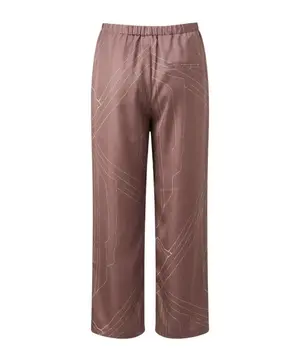 ALYSI Printed Wide Leg Trousers - Brown