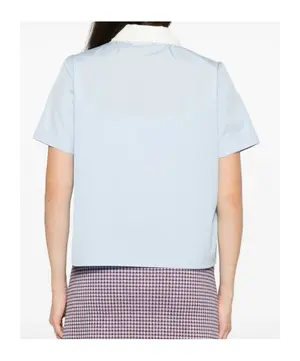 Miu Miu Short Sleeve Collared Shirt - Blue