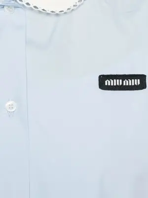 Miu Miu Short Sleeve Collared Shirt - Blue