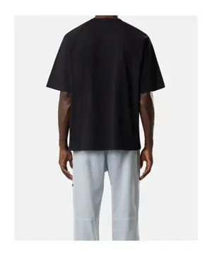 Stone Island Oversized-fit Short-sleeve T-shirt With Logo Embroidery - Black