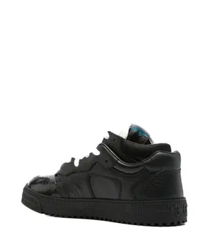 Off-White Leather And Patent Lace-up Sneakers - Black