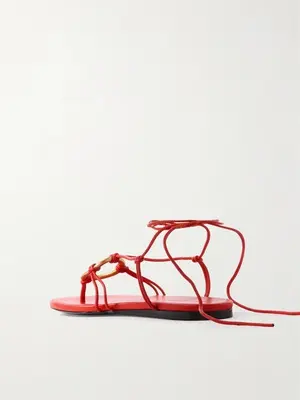 Proenza Schouler Strappy Flat Sandals With Gold Tone O-ring