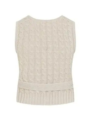 Max Mara Button-up V-neck Gilet - Beige
