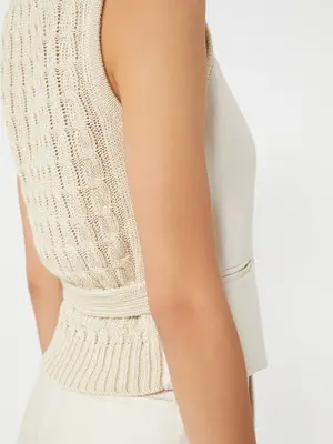 Max Mara Button-up V-neck Gilet - Beige