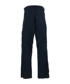 Stone Island Logo Patch Straight Leg Trousers - Blue