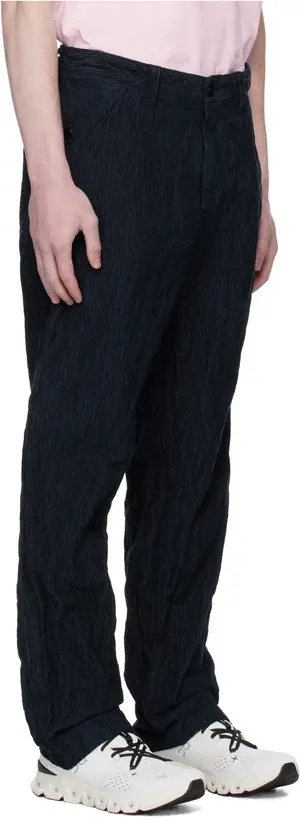 Stone Island Logo Patch Straight Leg Trousers - Blue