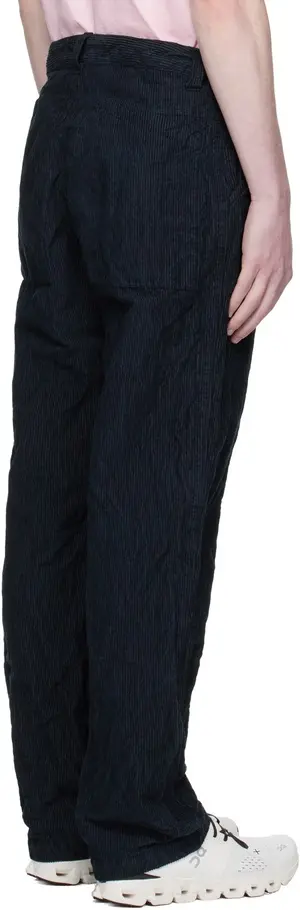 Stone Island Logo Patch Straight Leg Trousers - Blue