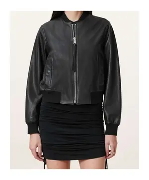 ALLSAINTS Orten Leather Bomber Jacket - Black