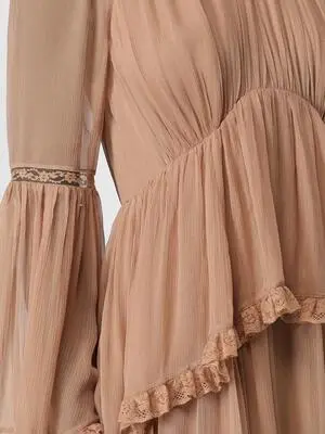 Zimmermann Ruffled Lace Trim Midi Dress