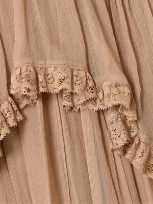 Zimmermann Ruffled Lace Trim Midi Dress