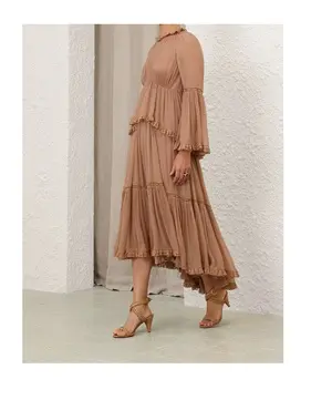 Zimmermann Ruffled Lace Trim Midi Dress