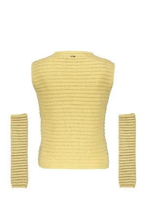 Herno Ribbed Knit Gilet With Detachable Sleeves