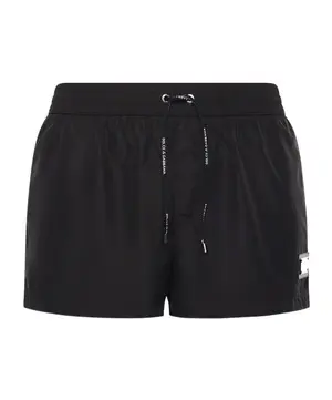 Dolce & Gabbana Logo Plaque Swim Shorts - Black