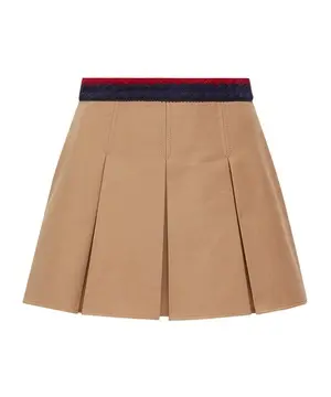Moncler Pleated Mini Skirt With Striped Waistband