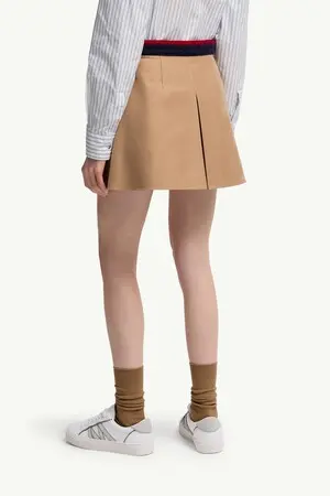 Moncler Pleated Mini Skirt With Striped Waistband