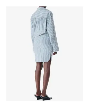IRO PARIS Striped Midi Shirt Dress - Gray