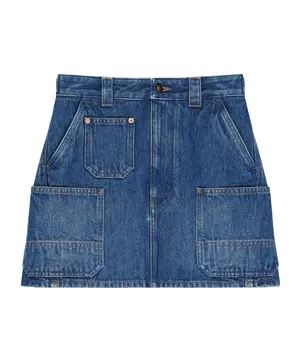 Givenchy Embroidered Denim Mini Skirt - Medium Blue