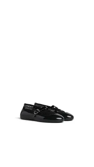 Alaïa Patent And Mesh Ballet Flats