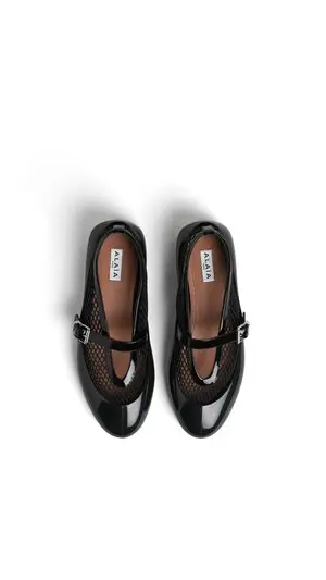Alaïa Patent And Mesh Ballet Flats