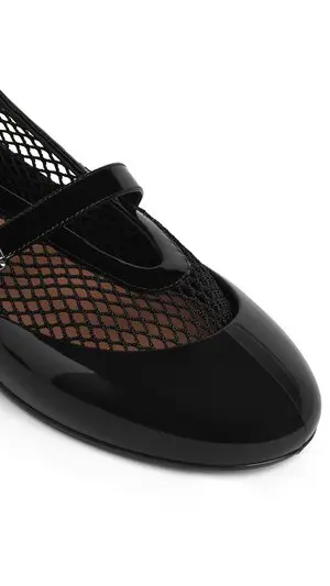Alaïa Patent And Mesh Ballet Flats
