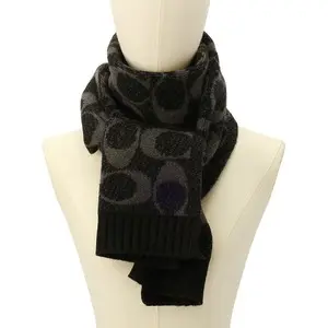 COACH Ribbed Scarf - Black