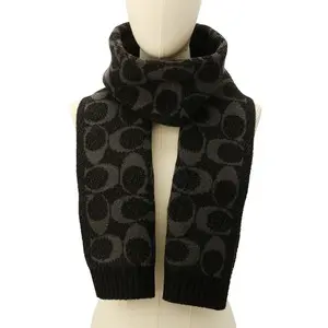 COACH Ribbed Scarf - Black