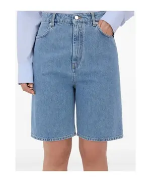 Loulou De Saison Zip Five-pocket Denim Shorts - Blue