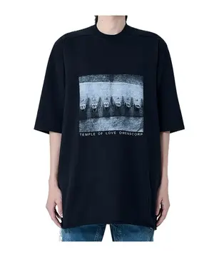 Rick Owens Jumbo Ss T-shirt - Black/ivory
