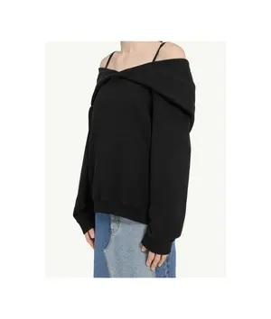 MAISON MARGIELA Off-shoulder Hooded Sweatshirt