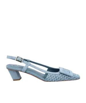 ROGER VIVIER Square Toe Slingback Pumps - Blue