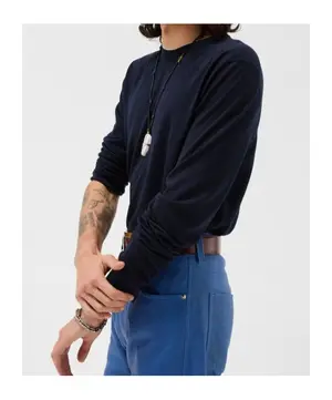 Versace Embroidered Knitted Crewneck Jumper - Blue