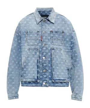 Dsquared2 Buttoned Denim Jacket With Logo Detailing