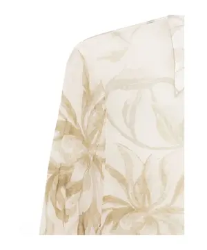 SEMICOUTURE Floral Print Tie-waist Shirt - Light Beige