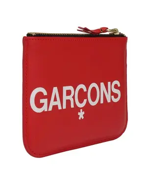 Comme Des Garçons Logo Printed Zip-up Small Clutch Bag