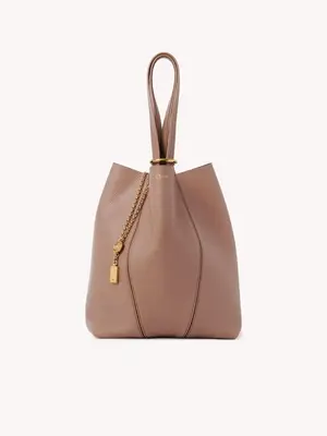 Chloé Spin Tote Bag With Chain Detail - Brown