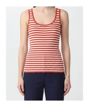 Max Mara Striped Ribbed Knit Tank Top - No