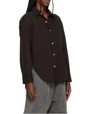 Citizens Of Humanity Carter Relaxed Fit Organic Cotton Blend Workwear Shirt - Chocolate-colored
