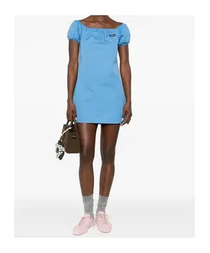 Miu Miu Logo Detailed Mini Dress