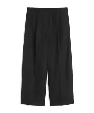 Max Mara Tailored Wide-leg Trousers With Belt Loops - Black