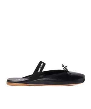 Miu Miu Bow Detail Slip-on Sandals