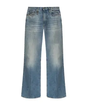 R13 Embroidered Pocket Jeans - Gray