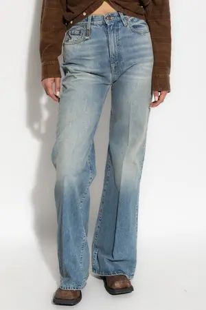 R13 Embroidered Pocket Jeans - Gray