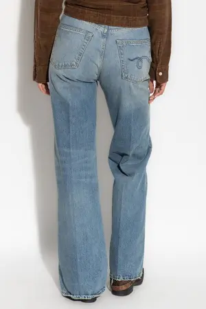 R13 Embroidered Pocket Jeans - Gray