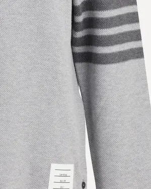 Thom Browne 4-bar Long-sleeved Polo Shirt - Gray