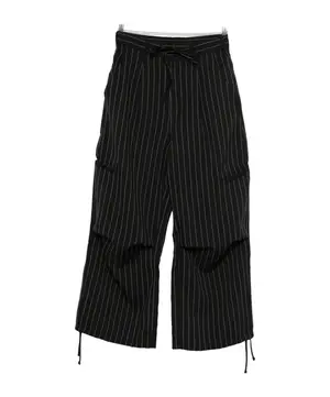 Y3 Pinstriped Drawstring Trousers