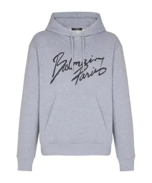 Balmain Drawstring Hoodie With Printed Logo