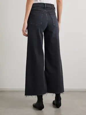 Citizens Of Humanity Lyra Frayed Wide-leg Jeans - Black