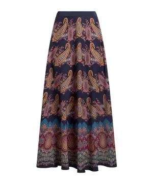 Etro Paisley-printed Pleated Maxi Skirt