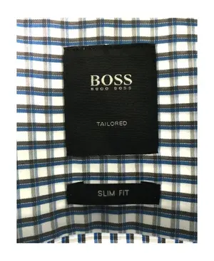 Hugo Boss Lapel Long-sleeved Small Plaid Shirt